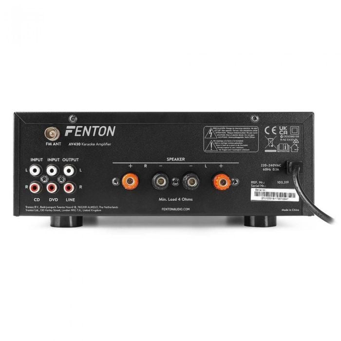 Fenton AV430B Amplifier 2x300W BT Nero Amplificatore Hi-Fi