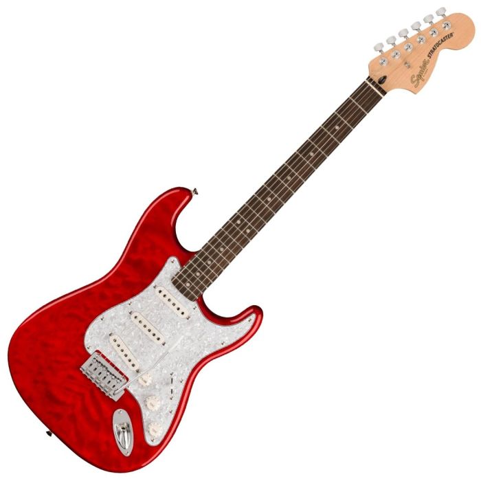 Squier Affinity Strat QMT Crimson Red Transparent